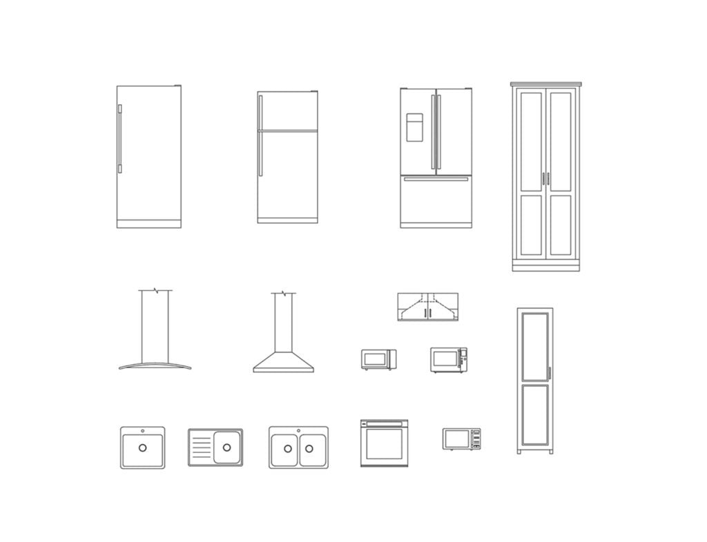 Kitchen Fixtures CAD Block (Download Free Dwg) - layakarchitect