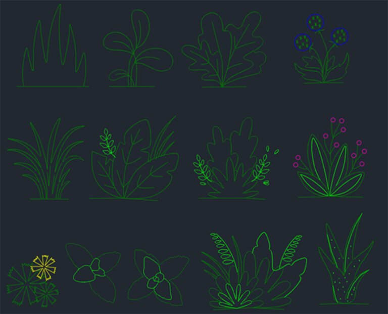 Bushes Free CAD Blocks Download (Free Dwg.) - layakarchitect