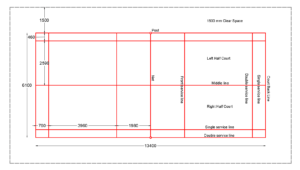 Badminton Court (Standard dimensions & Drawing) - Layak Architect
