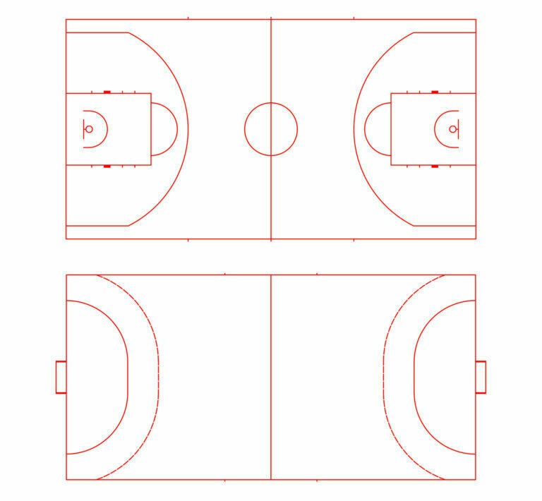 Basketball & Handball Court (Free CAD Blocks) - layakarchitect