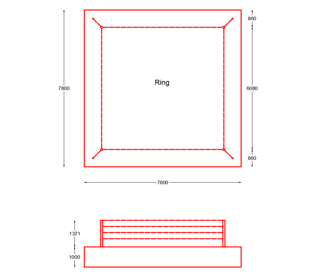 Boxing Ring Dimensions Free Dwg Layakarchitect