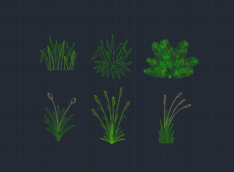 Grass CAD Blocks (Download Free dwg.) - Layak Architect