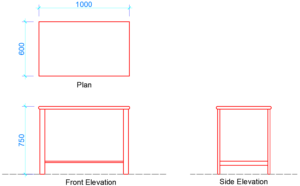 Study Table (Dimensions & Free Dwg.) - Layak Architect