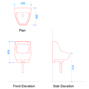 Wall Mounted Urinal (Dimensions & Free Dwg.) - Layak Architect