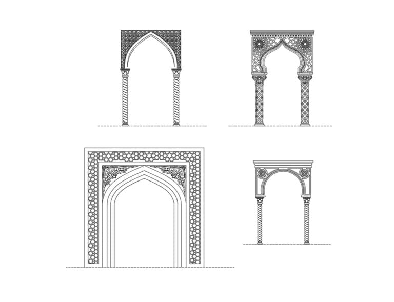 Arches Design CAD Block (Download Free Dwg.) - Layak Architect