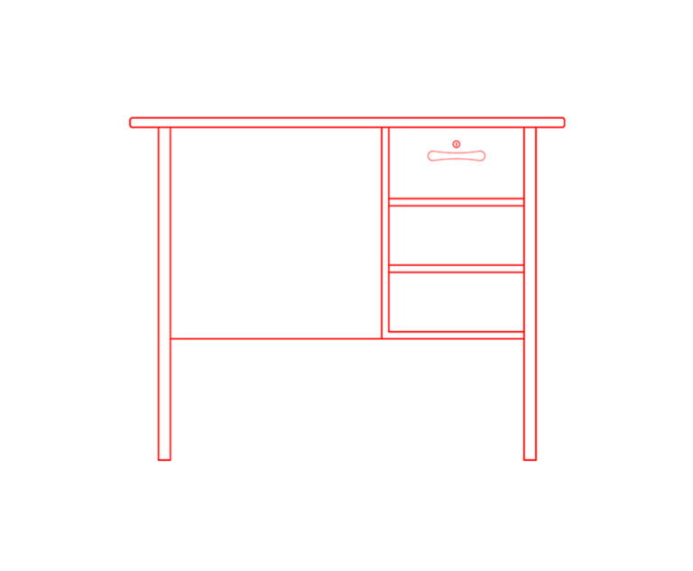 Study Table (Dimensions & Free Dwg.) - Layak Architect