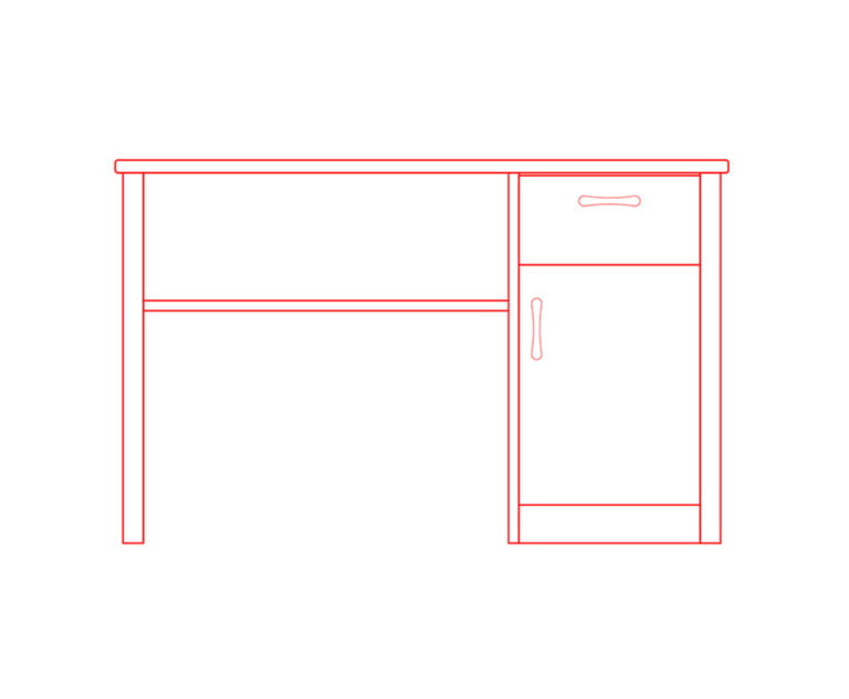 Study Table (Dimensions & Free Dwg.) - Layak Architect