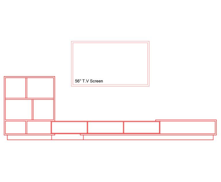 TV Console Dimensions (Download Free Dwg) - Layak Architect