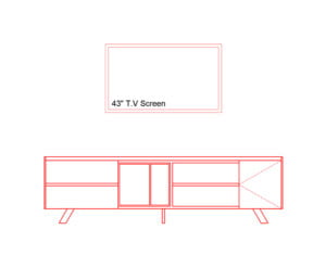 TV Console Dimensions (Download Free Dwg) - Layak Architect