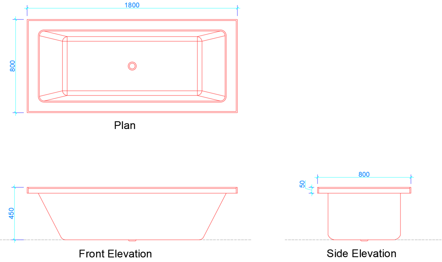 Bathtub Dimensions (Download Free Dwg) - Layak Architect