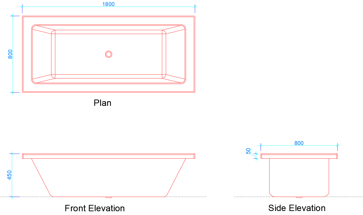 Bathtub Dimensions (Download Free Dwg) - Layak Architect