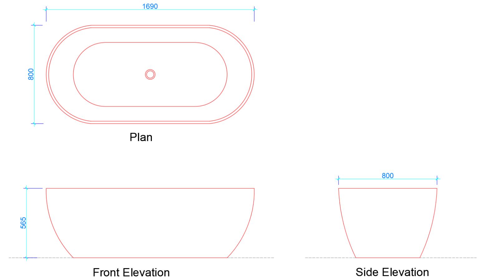 Free Standing Bathtub Dimensions (Free Dwg) - Layak Architect