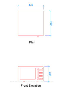 Microwave Oven Dimensions (Download Free Dwg) - Layak Architect