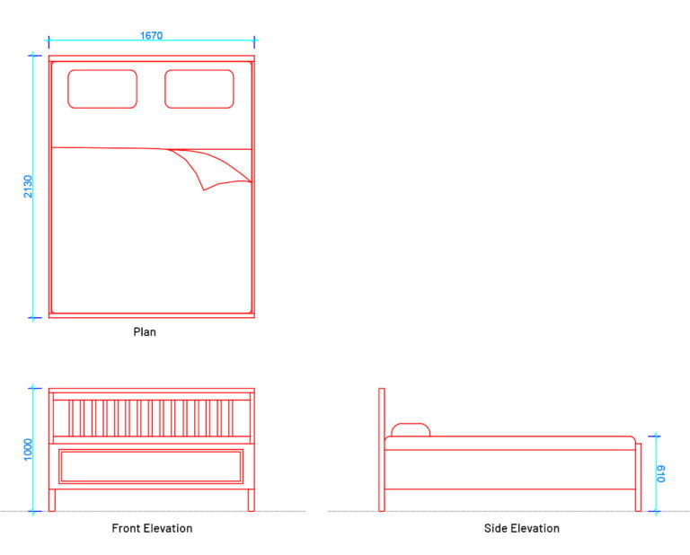 Normal Bed (Dimensions & Free Dwg.) - Layak Architect