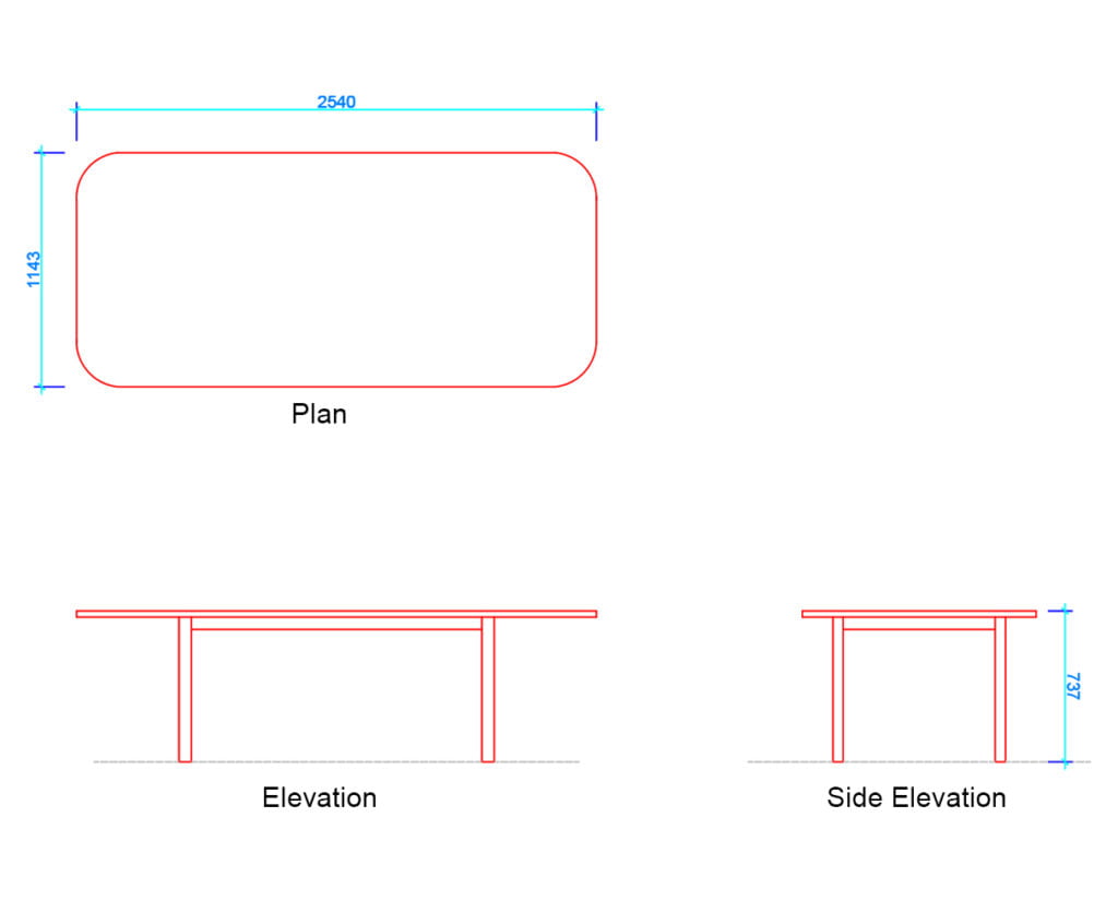 Dining Table (6-8 seater) (Dimensions & Free Dwg.) - Layak Architect