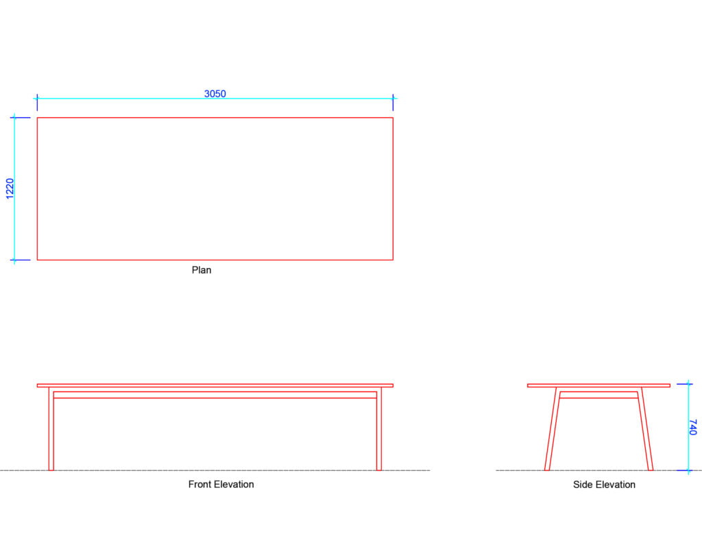Communal Table (Large) (Dimensions & Free Dwg.) - Layak Architect