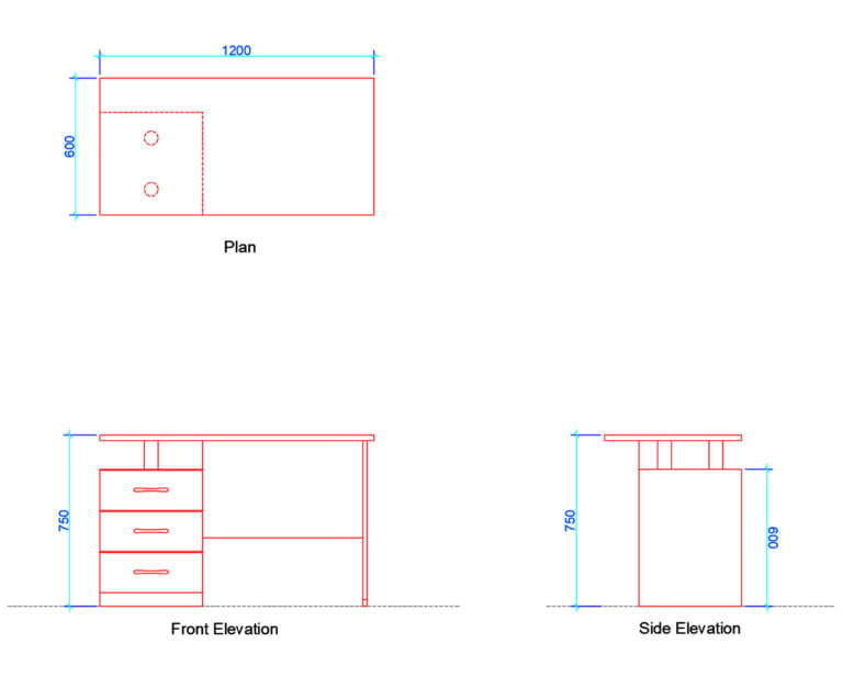 Office Table Dimensions (Download Free Dwg.) - Layak Architect