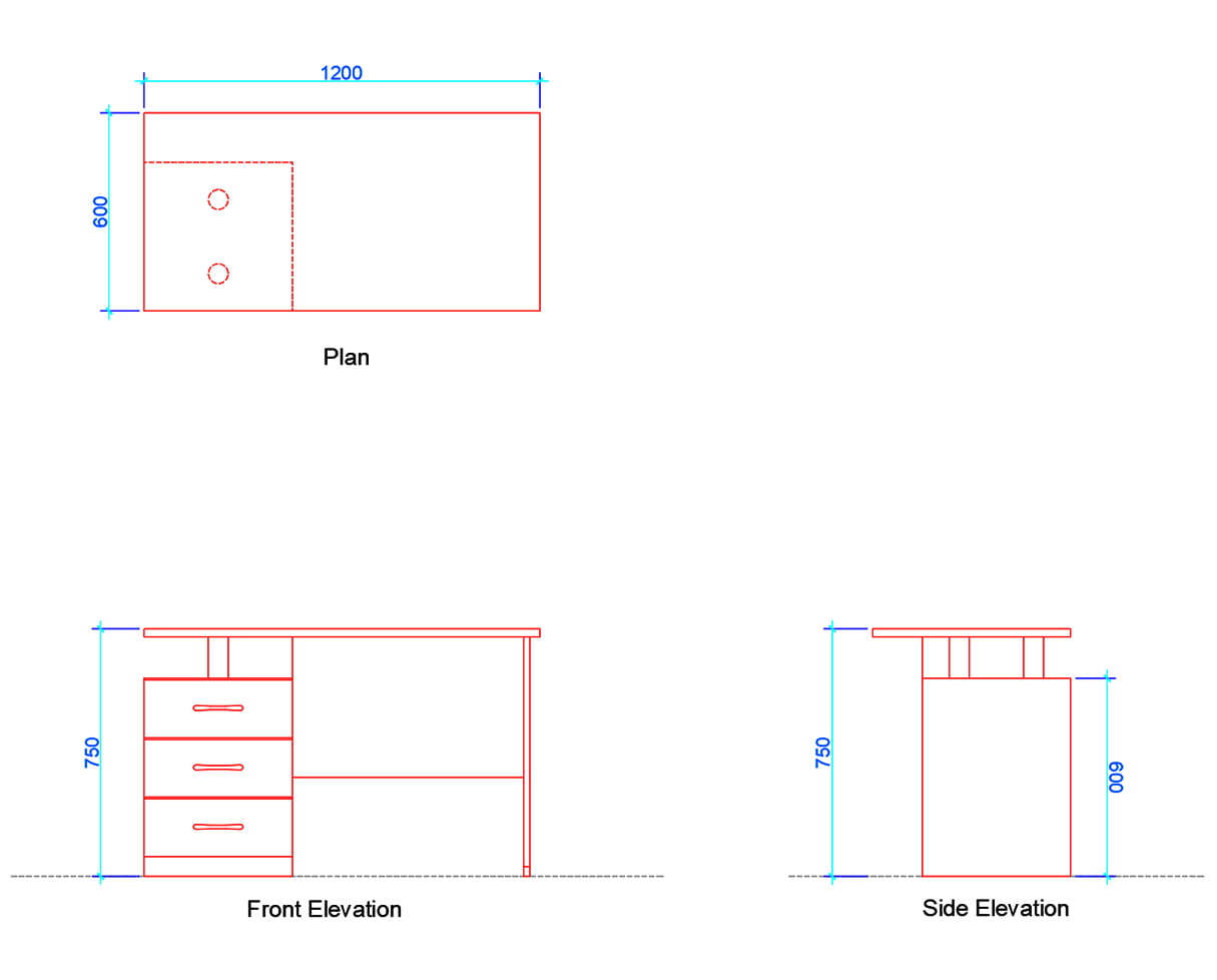 Office Table Dimensions (Download Free Dwg.) - Layak Architect