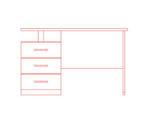 Study Table (Standard Size & Free Dwg.) - Layak Architect