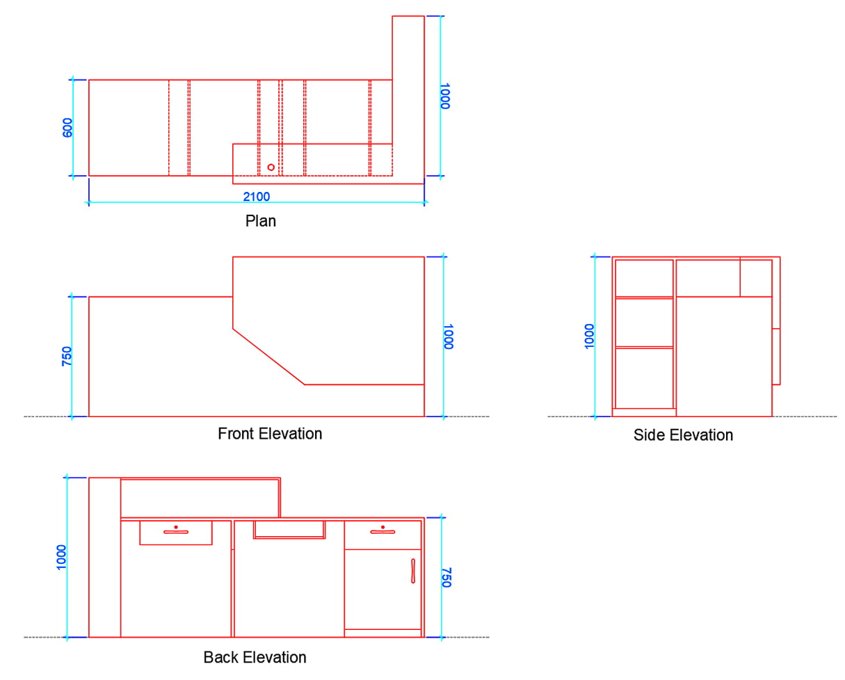 Reception Desk Dimensions (Download FREE Dwg.) - Layak Architect