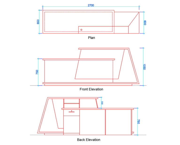 Reception Table (Dimensions & FREE Dwg.) - Layak Architect