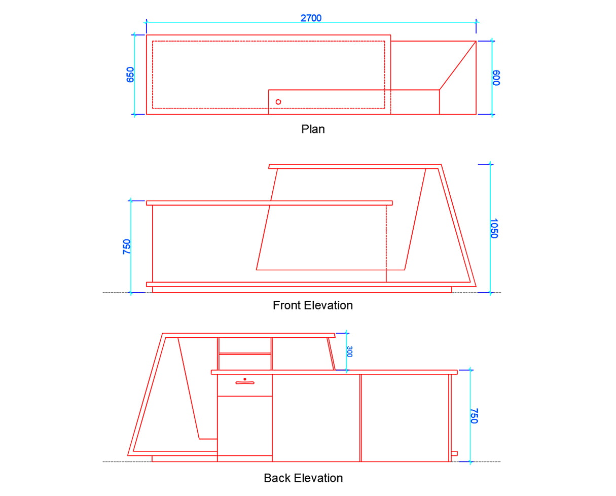 Reception Table (Dimensions & FREE Dwg.) - Layak Architect