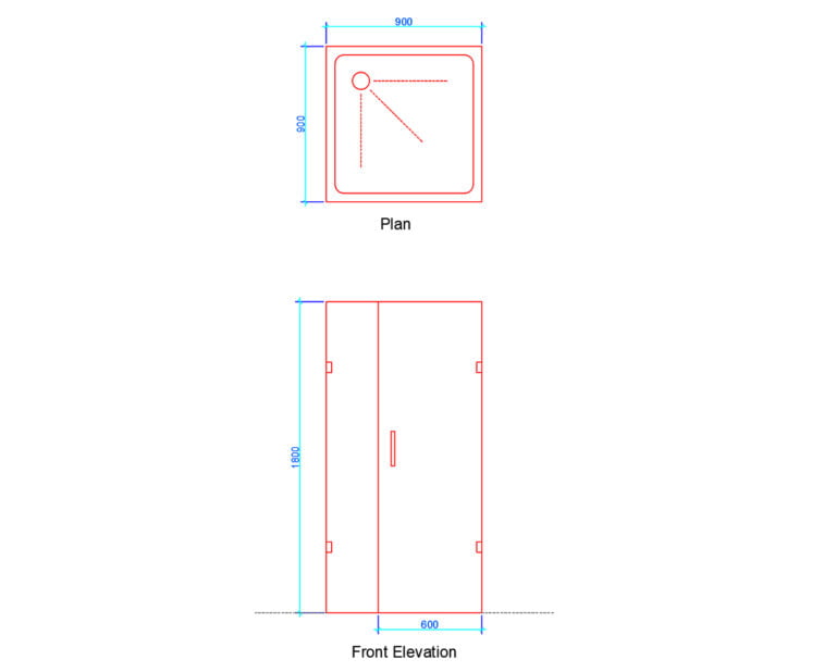 Standard Dimensions of Shower Area (Square Shaped)(Free Dwg.) - Layak ...