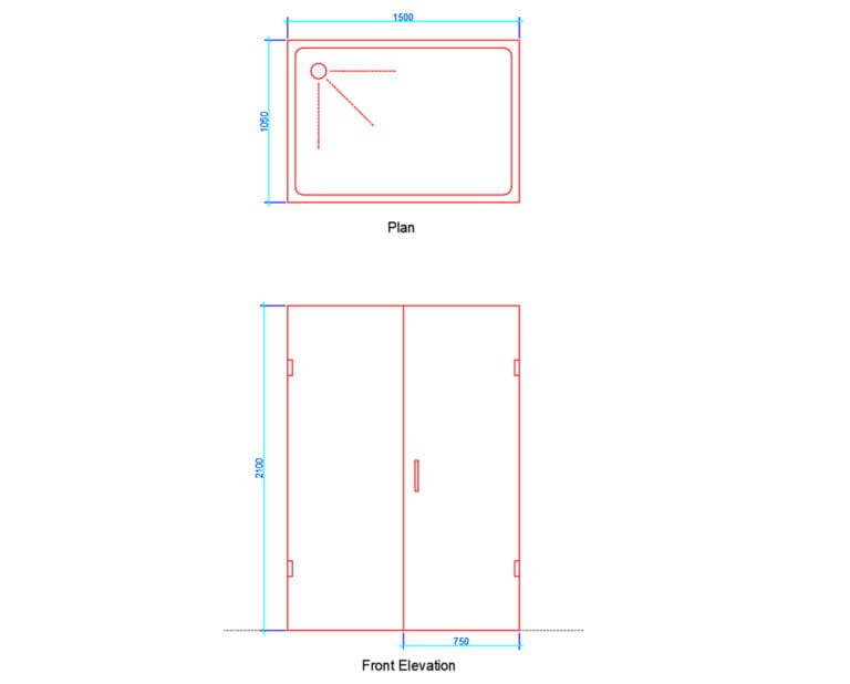 Walk-in Shower area (Dimensions & FREE Dwg.) - Layak Architect