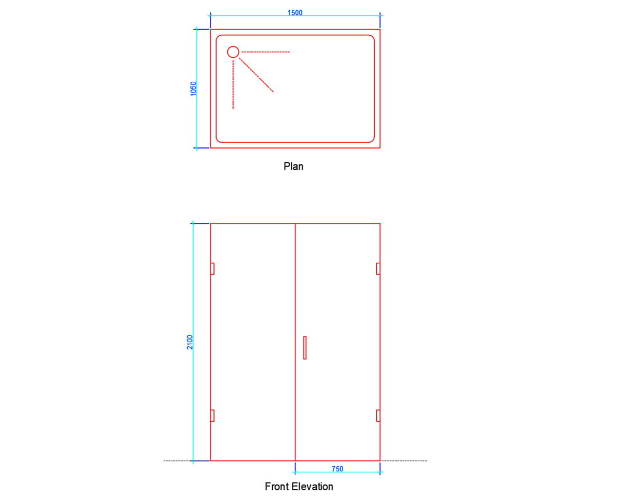 Walk-in Shower area (Dimensions & FREE Dwg.) - Layak Architect