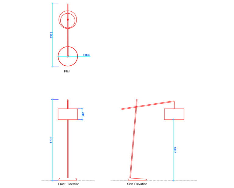 Beam Floor Lamp (Dimensions & Download FREE Dwg.) - Layak Architect