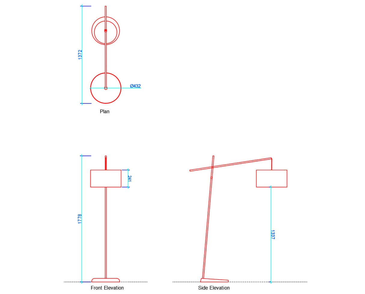 Beam Floor Lamp (Dimensions & Download FREE Dwg.) - Layak Architect