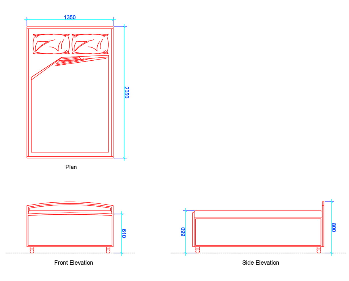 Double Bed (Dimensions and FREE Dwg.) - Layak Architect