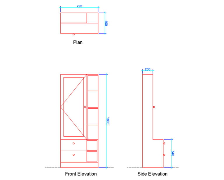 Dressing Table Dimensions (Download FREE Dwg.) - Layak Architect