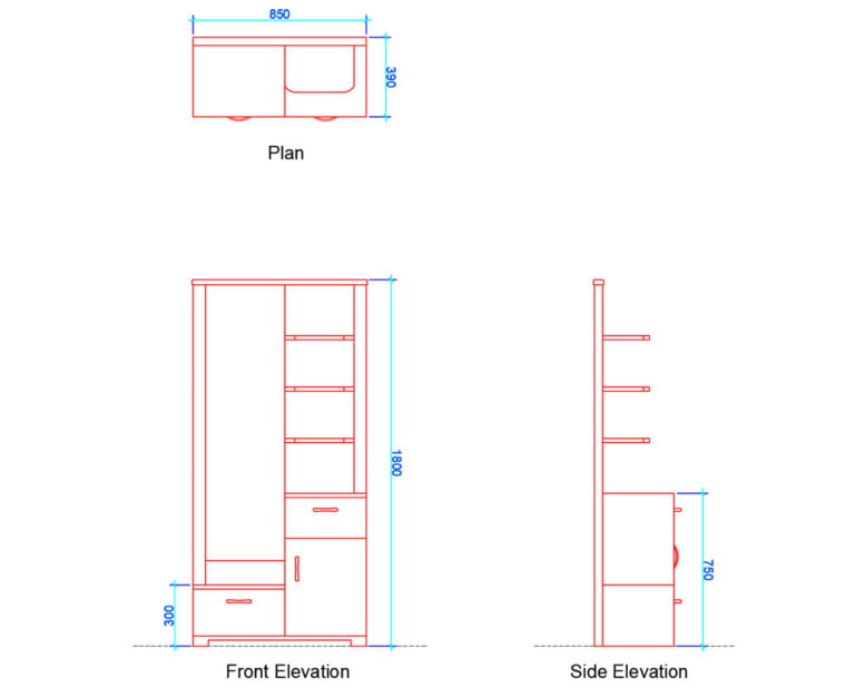 Dressing Unit Dimensions (Download FREE Dwg.) - Layak Architect