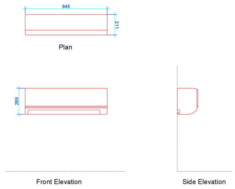 Inverter Split AC (Dimensions and FREE Dwg.) - Layak Architect