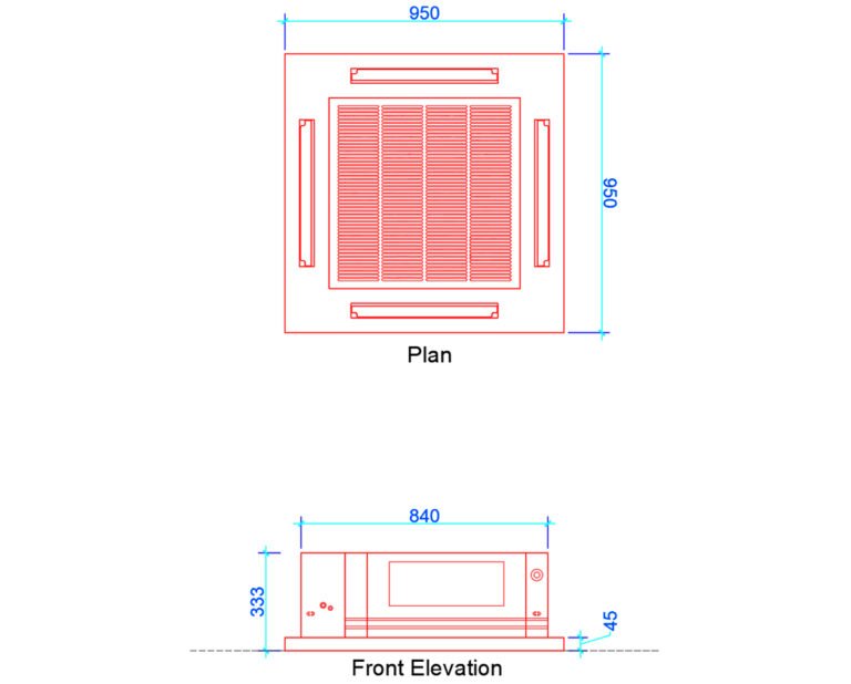 Cassette AC Dimensions (Download FREE Dwg.) - Layak Architect
