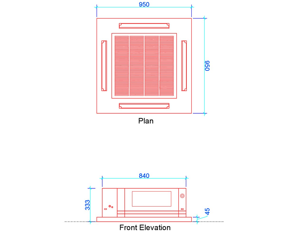 Cassette AC Dimensions (Download FREE Dwg.) - Layak Architect