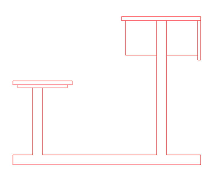 Study Table (Standard Size & Free Dwg.) - Layak Architect