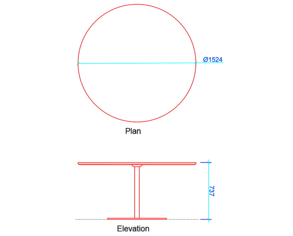 Dining Table Large (7 seater) (Dimensions and Free Dwg.) - Layak Architect