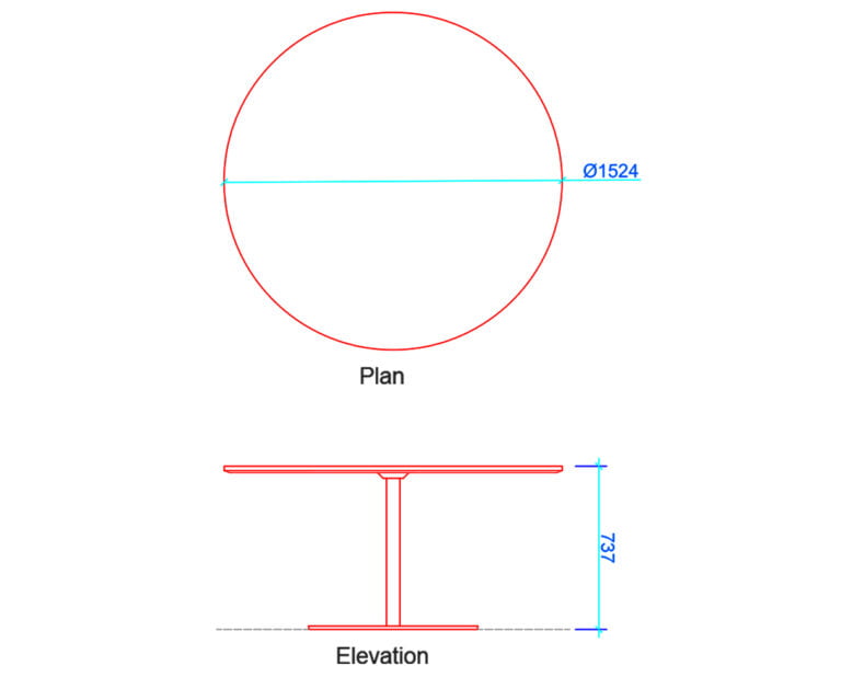 Dining Table Large (7 seater) (Dimensions and Free Dwg.) - Layak Architect