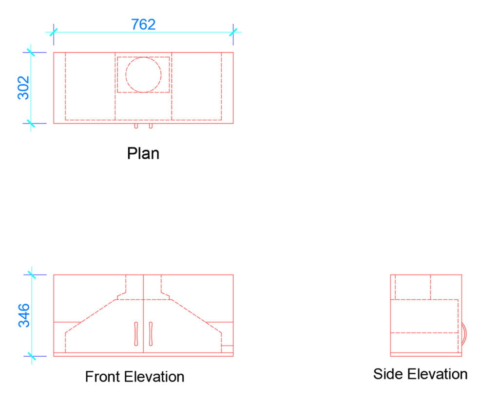 Built-In Extractor Hood Dimensions (Download Free Dwg.) - Layak Architect