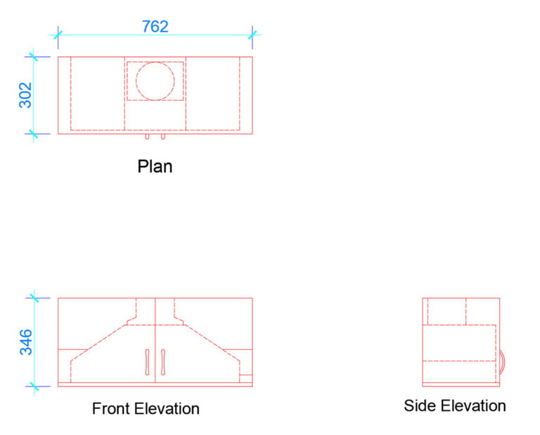 Built-In Extractor Hood Dimensions (Download Free Dwg.) - Layak Architect