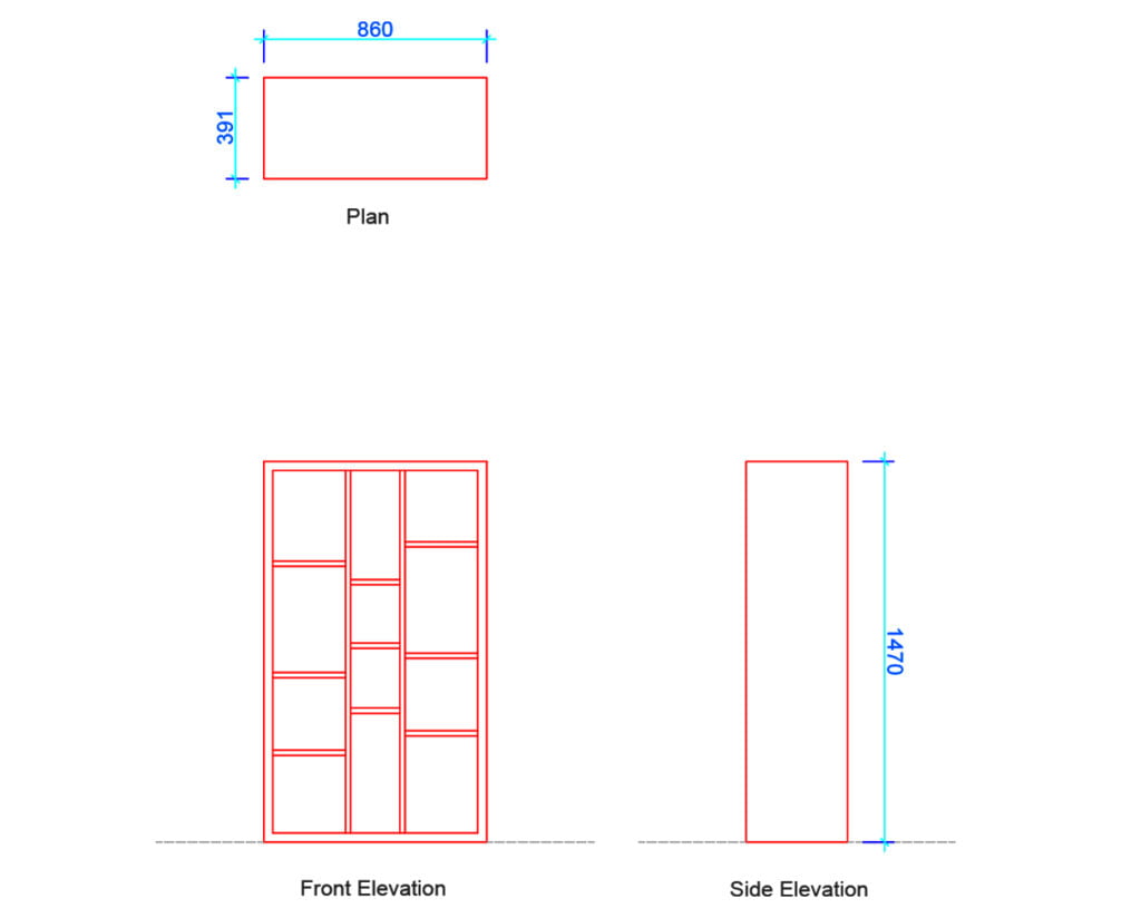 Shelf Unit Dimensions (Download Free Dwg.) - Layak Architect