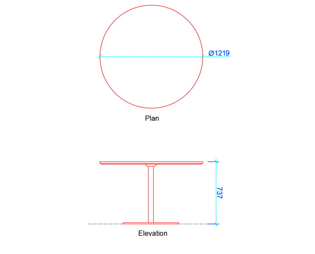 Dining Table (4 seater) (Dimensions & Free Dwg.) - Layak Architect