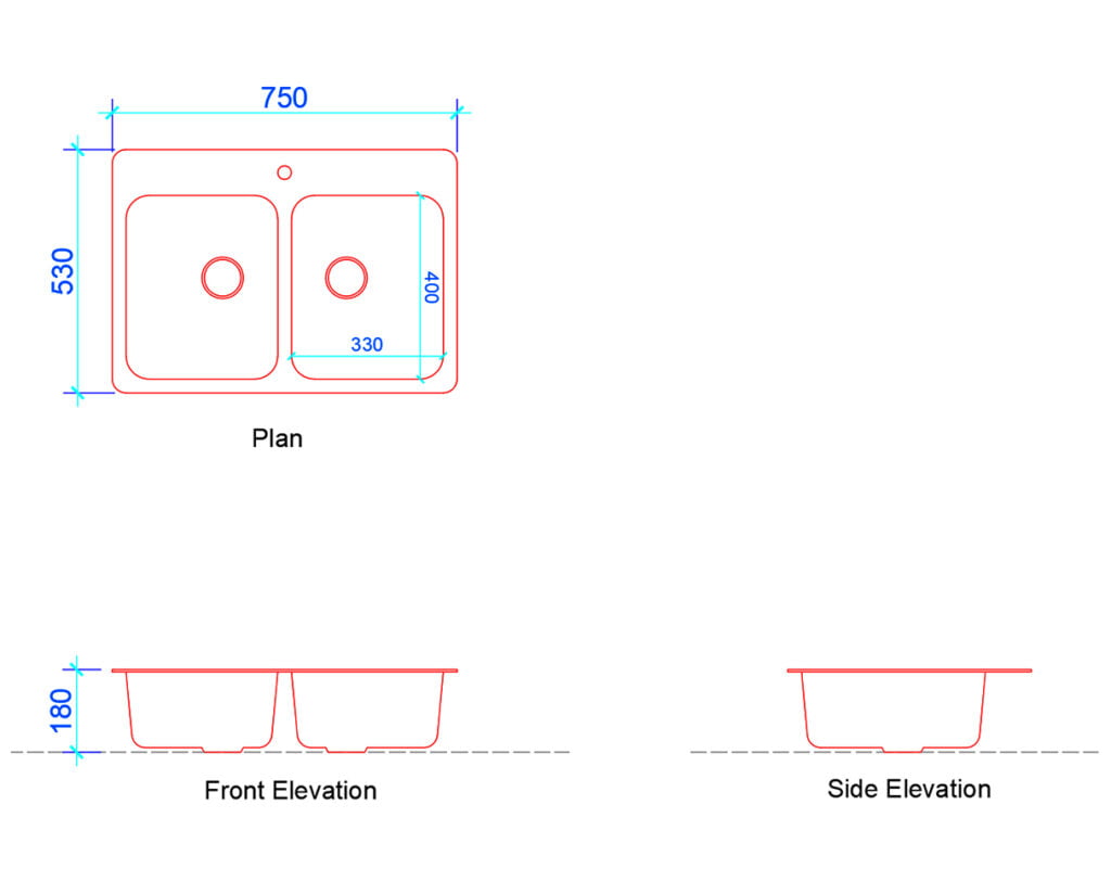 Sink Dimensions (Download Free Dwg.) - Layak Architect