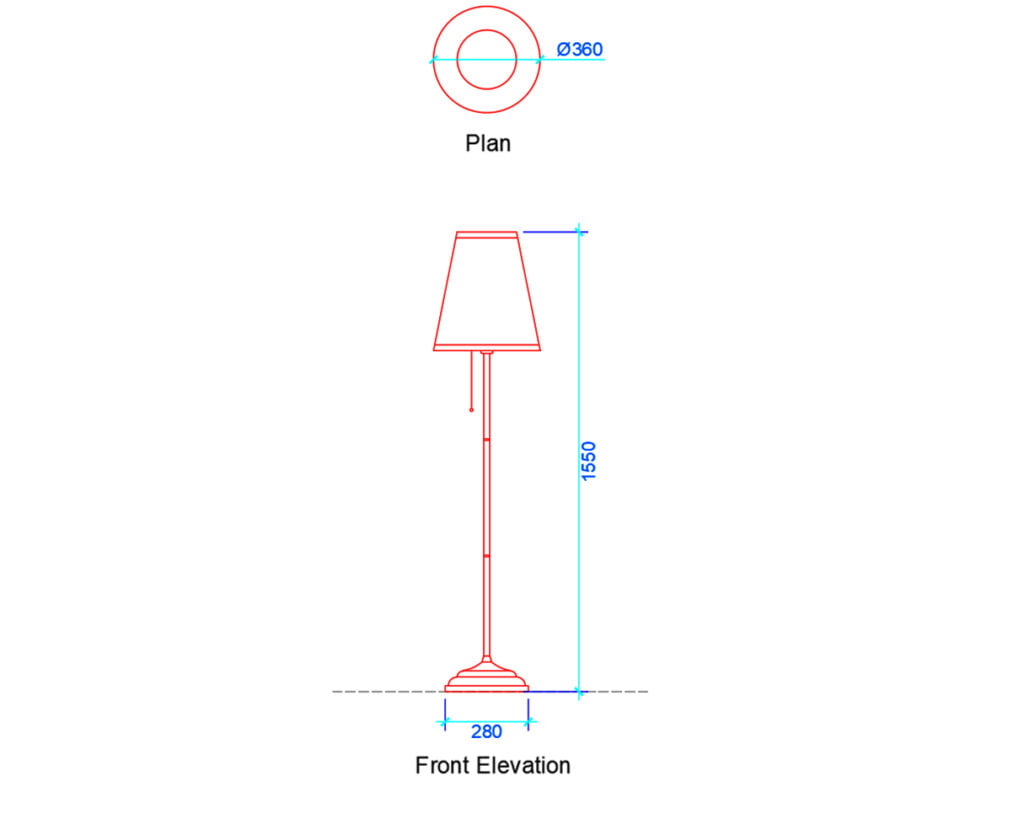 Floor Lamp (Dimensions & Free Dwg.) - Layak Architect