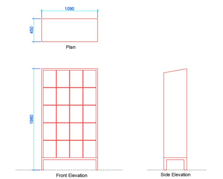 Magazine Rack Dimensions (Download Free Dwg.) - Layak Architect