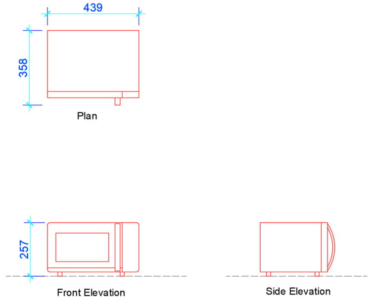 Microwave Dimensions (Download Free Dwg.) - Layak Architect