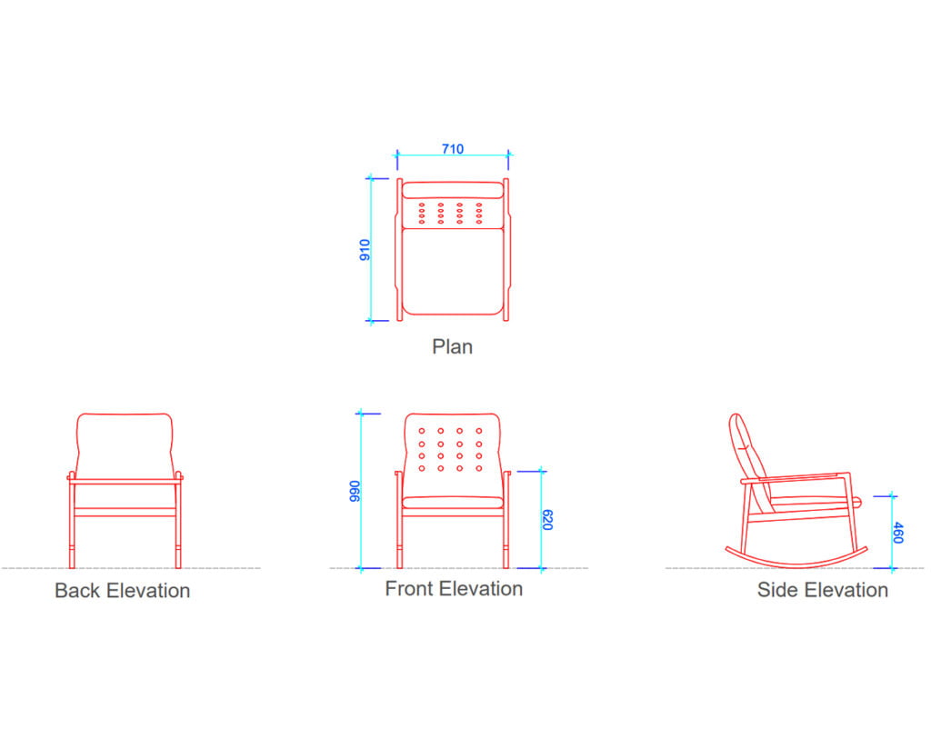 Risom Rocker Dimensions (Download & Free Dwg.) - Layak Architect