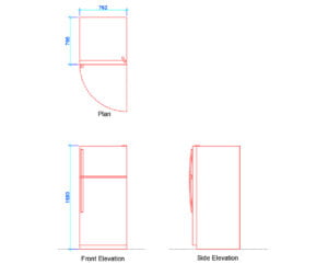 Fridge Dimensions (18 Cu Ft) [Download Free dwg.] - Layak Architect